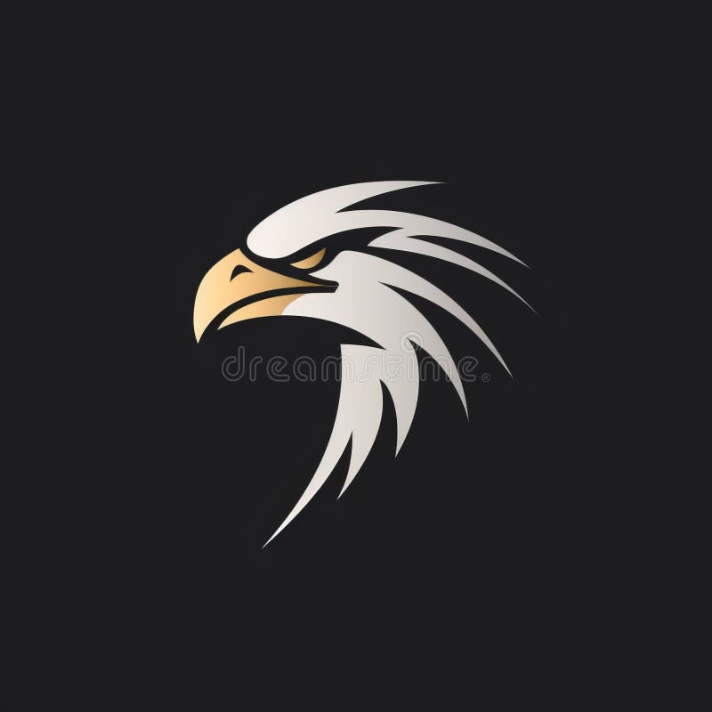 Flat Style Hawk Logo Design with Web Symbol Stock Illustration ...