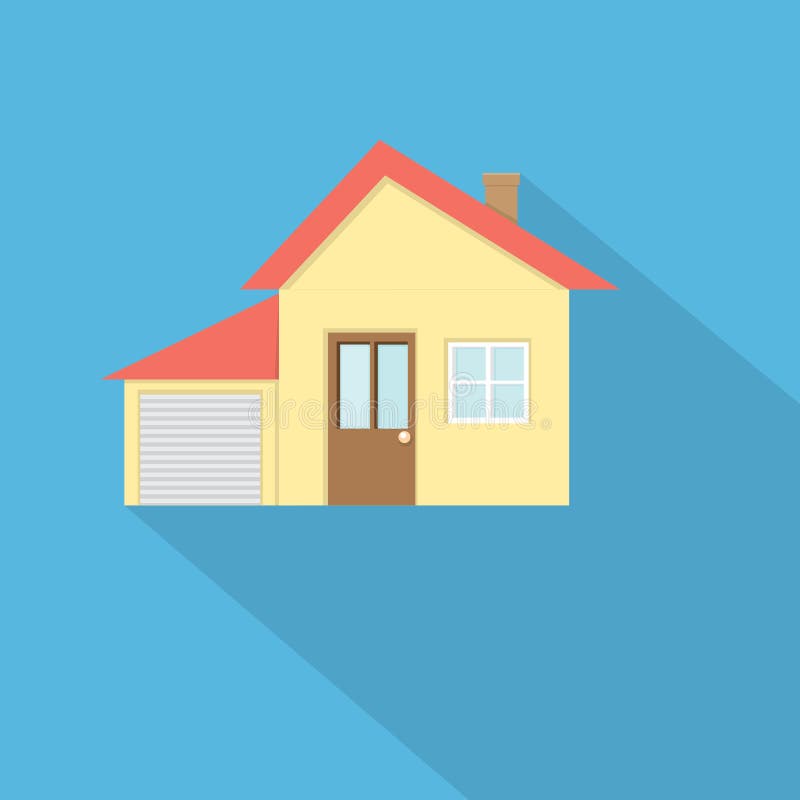 Flat style house icon stock vector. Illustration of design - 55810263