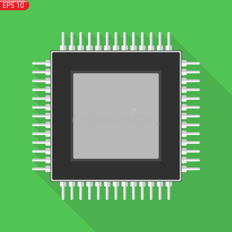 A Device Processor Flat Style Icon CPU Stock Vector - Illustration of ...