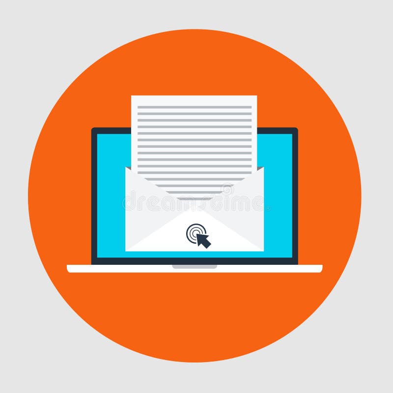 Flat Style Icon of Concept Email Marketing Stock Vector - Illustration ...