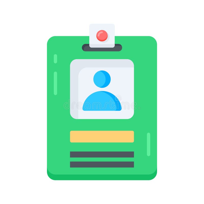 A Flat Style Icon Showing Employee Badge Stock Illustration ...