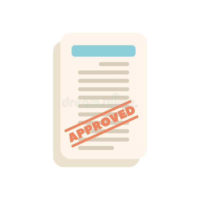 Approved Document with Red Stamp Icon Showing Validation Stock ...