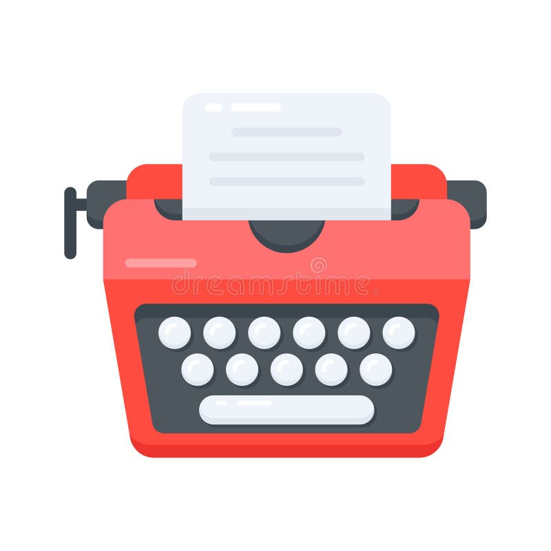 A Flat Style Icon of Typewriter with Vintage Keys Stock Illustration ...
