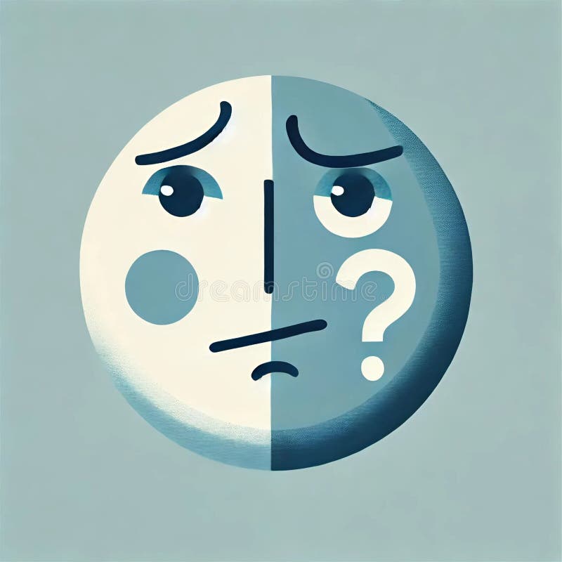 Flat-style Illustration of a Doubtful Face with One Raised Eyebrow ...