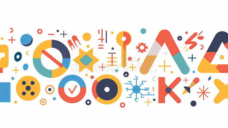 A Flat Style Illustration of a Horizontal Decorative Border Composed of ...