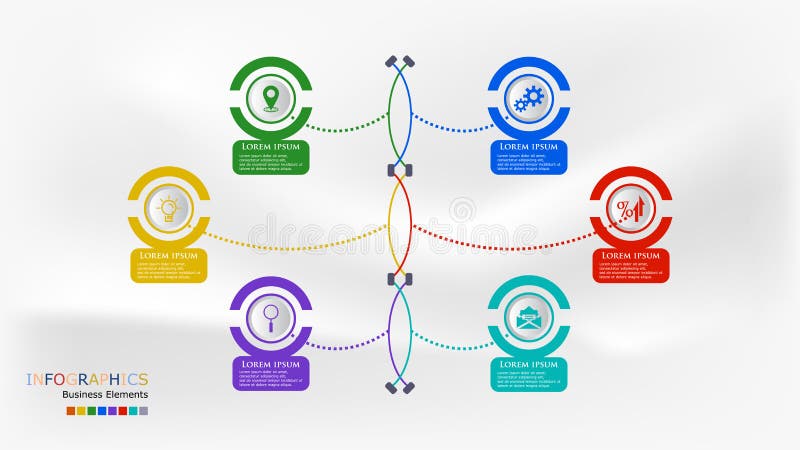 Flat Style Infographic Options Template. Can Be Used for Process ...