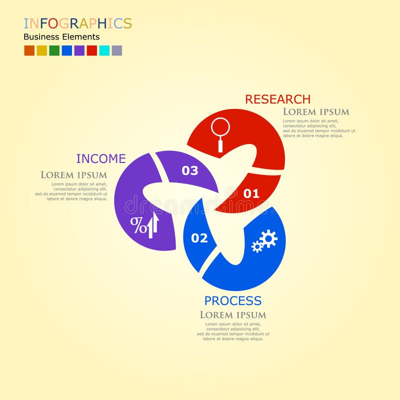 Flat Style Infographic Options Template. Can Be Used for Process ...