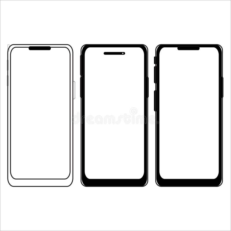 Flat Style with an Isolated Screen. Mobile Phone Vector Design. Stock ...