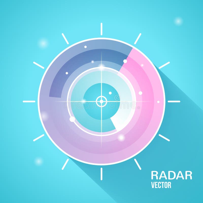 Flat Style with Long Shadows, Radar Vector Icon Illustration. Stock ...