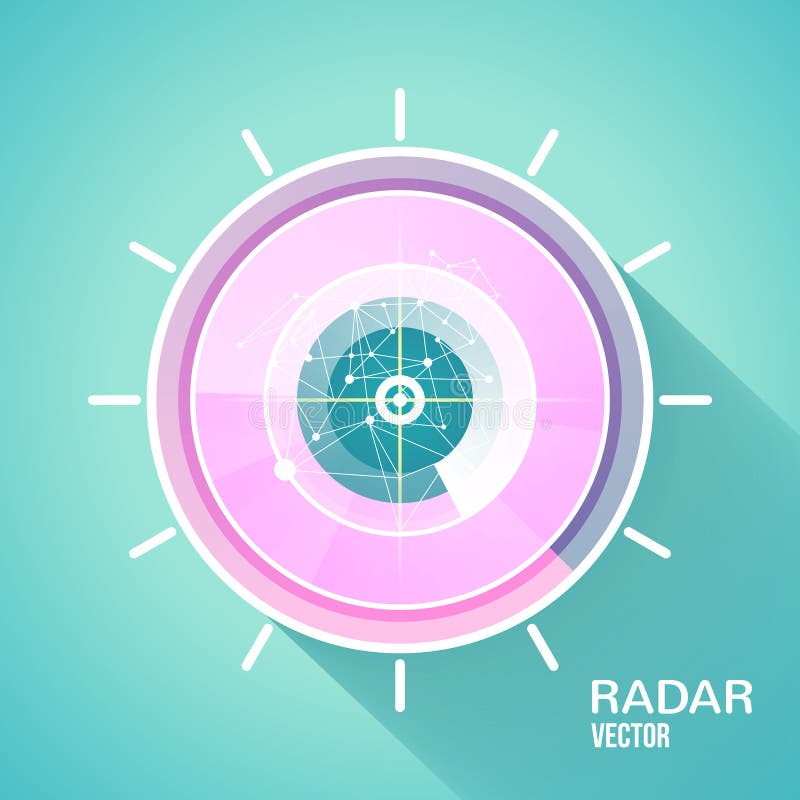 Radar Vector Icon . Flat Style Illustration Stock Vector - Illustration ...