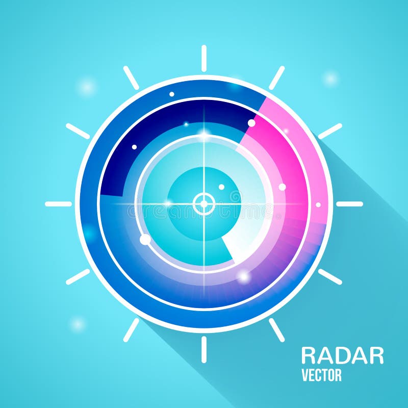 Flat Style with Long Shadows, Radar Vector Icon Illustration. Stock ...