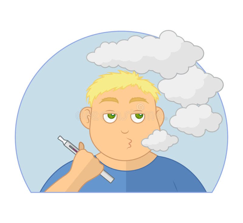 Flat Style Man Vaping E-cigarette Stock Vector - Illustration of vaper ...