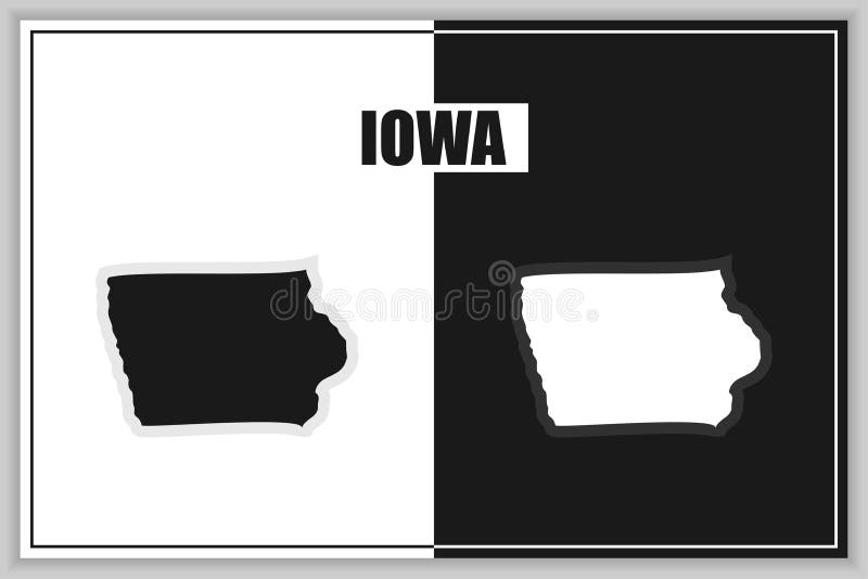 Flat Style Map of State of Iowa, USA. Iowa Outline Stock Vector ...