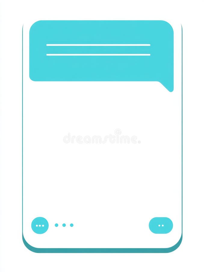 Flat-style Messenger Interface Displaying Empty Chat Area Awaiting User ...
