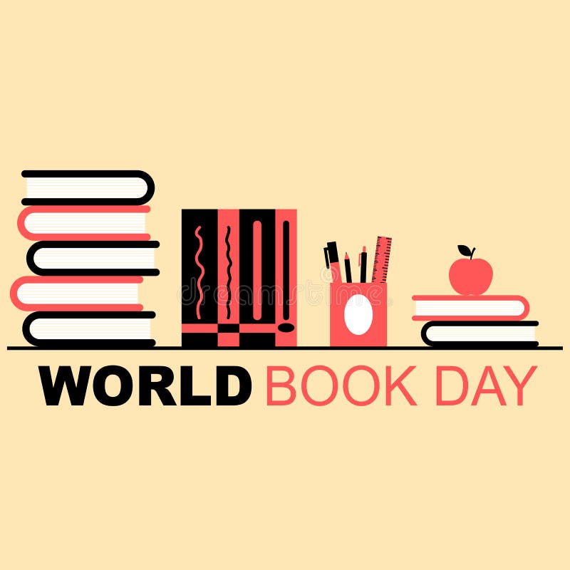 Flat Style Minimalist Banner of Books on a Shelf Stock Vector ...