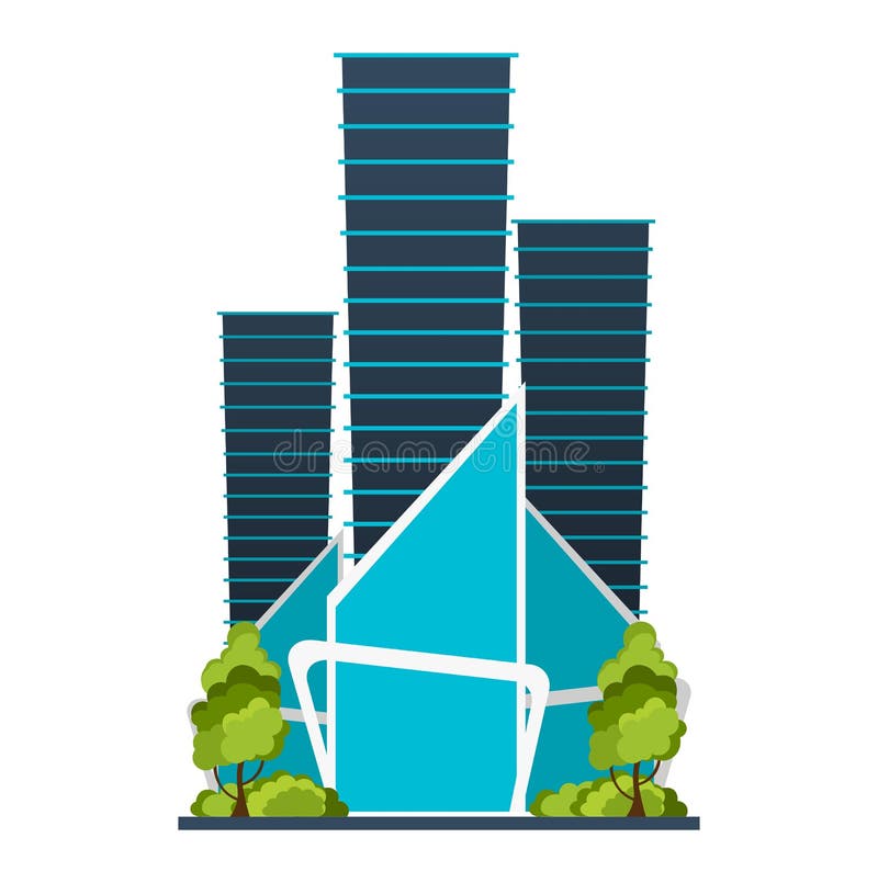 Flat Style Modern City Houses. Building of Future. Architecture of the ...