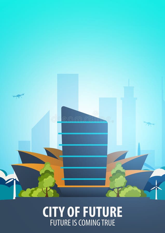 Flat Style Modern City Houses. Building of Future. Architecture of the ...