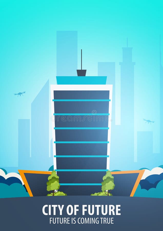 Flat Style Modern City Houses. Building of Future. Architecture of the ...