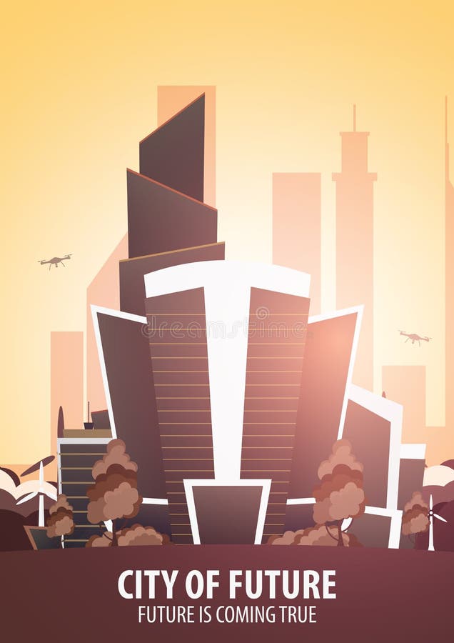 Flat Style Modern City Houses. Building of Future. Architecture of the ...