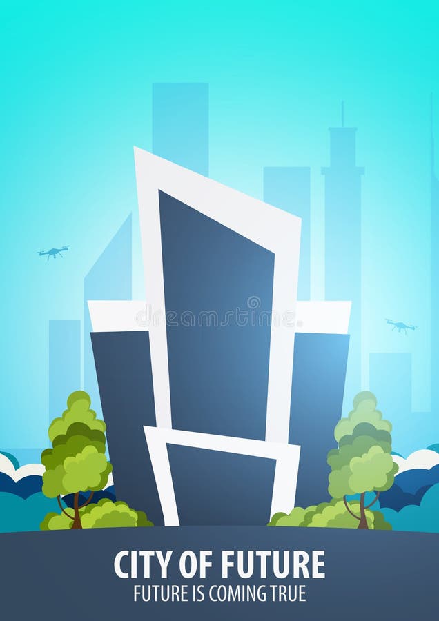 Flat Style Modern City Houses. Building of Future. Architecture of the ...