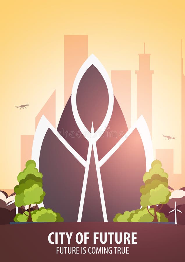 Flat Style Modern City Houses. Building of Future. Architecture of the ...