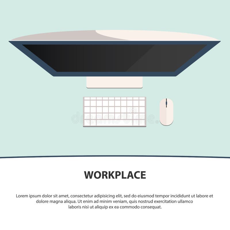 Flat Style Modern Design Concept of Creative Office Workspace ...