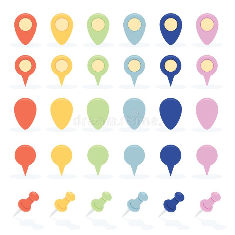 Vector map markers set stock vector. Illustration of collection - 21491576