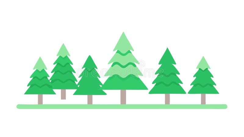 Flat Style Pine Trees Icon Vector Forest Nature, Vector Design ...