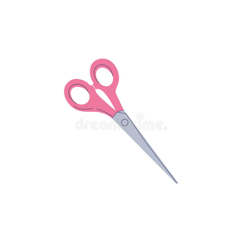 Flat style pink scissors stock vector. Illustration of concept - 295956232