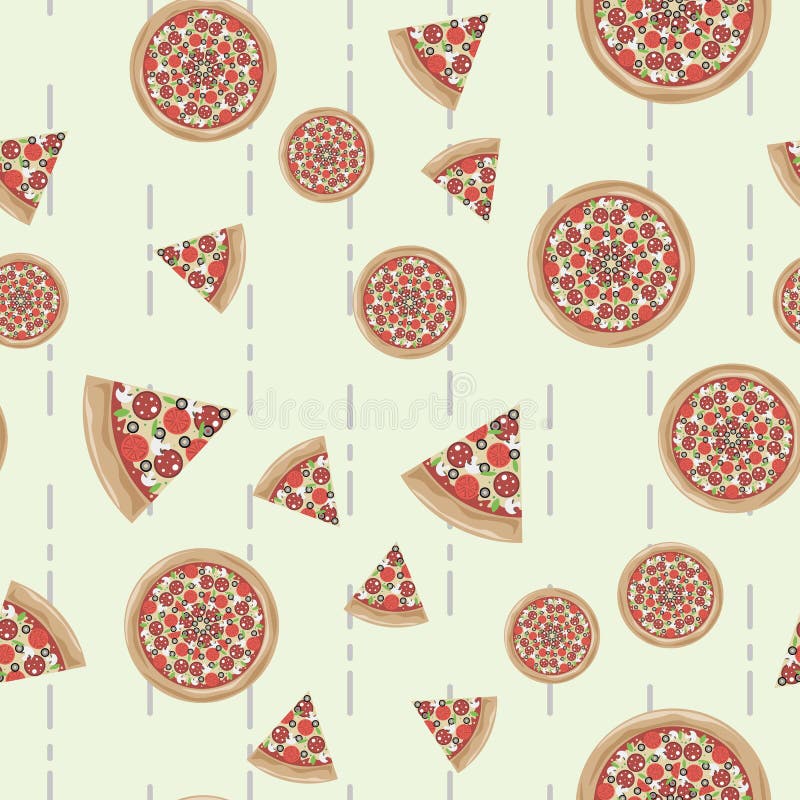Flat Style Pizza Vector Seamless Pattern, Pizza Texture Stock ...