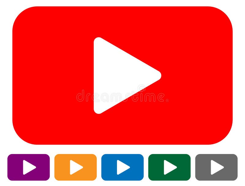 Modern Flat Play Buttons with Smooth Gradients Stock Vector ...