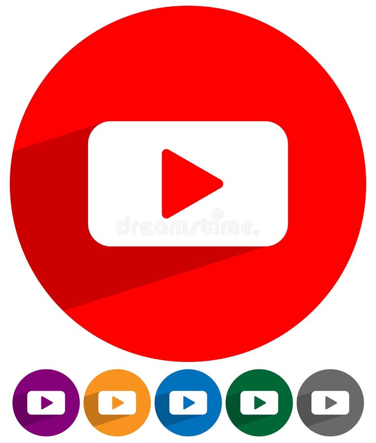 Modern Flat Play Buttons with Smooth Gradients Stock Vector ...