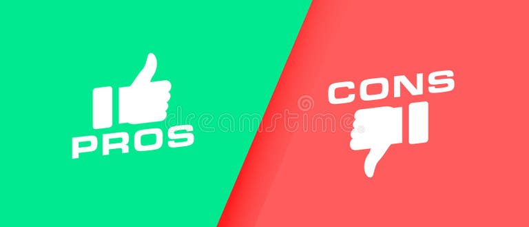 Flat Style Pros and Cons Sign Poster Design Stock Vector - Illustration ...