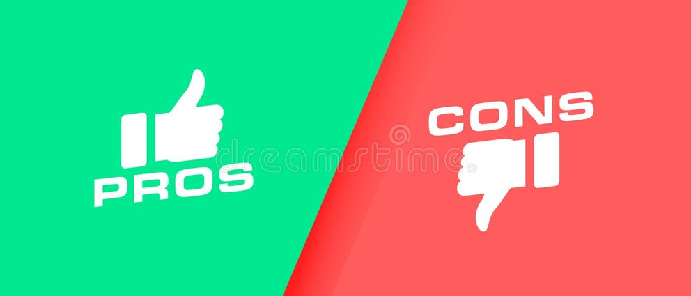 Flat Style Pros and Cons Sign Poster Design Stock Vector - Illustration ...