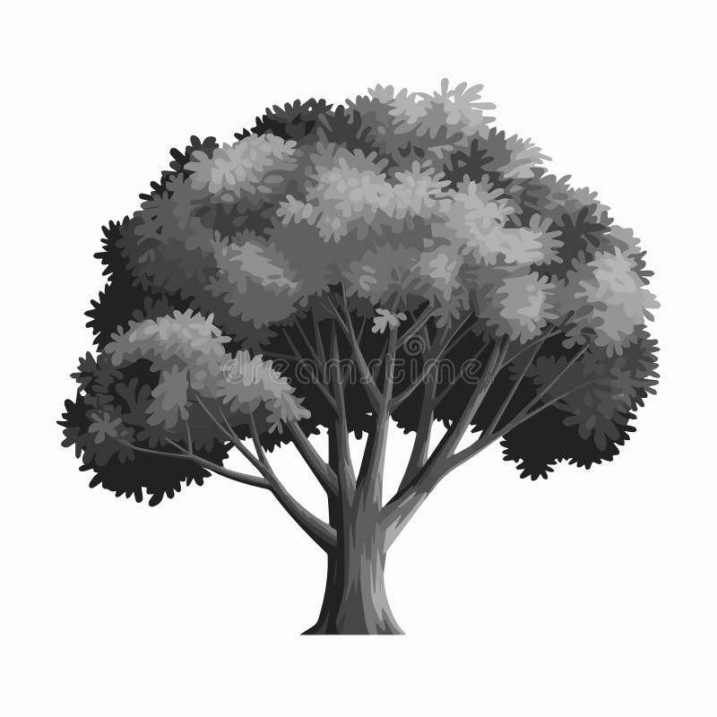 A Flat-Style Short Tree on a Plain White Background Stock Vector ...