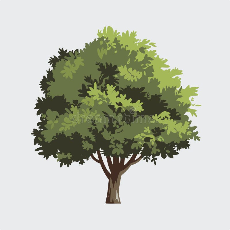A Flat-Style Short Tree on a Plain White Background Stock Vector ...