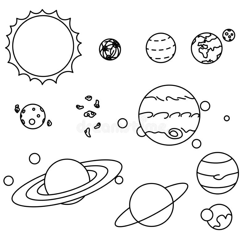 Flat Style Solar System Planets Set Stock Vector - Illustration of flat ...