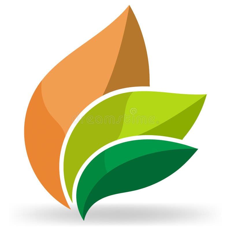 Flat style three leaf logo stock vector. Illustration of style - 327593282