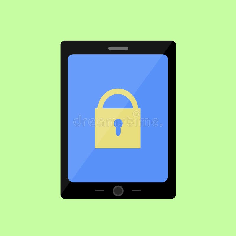 Flat Style Touch Pad with Lock Stock Vector - Illustration of touch ...