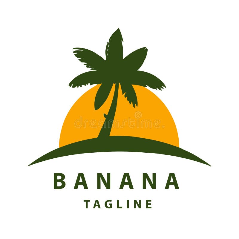 Tree of Banana Vector Logo with Circle Abstract Concept Illustration ...