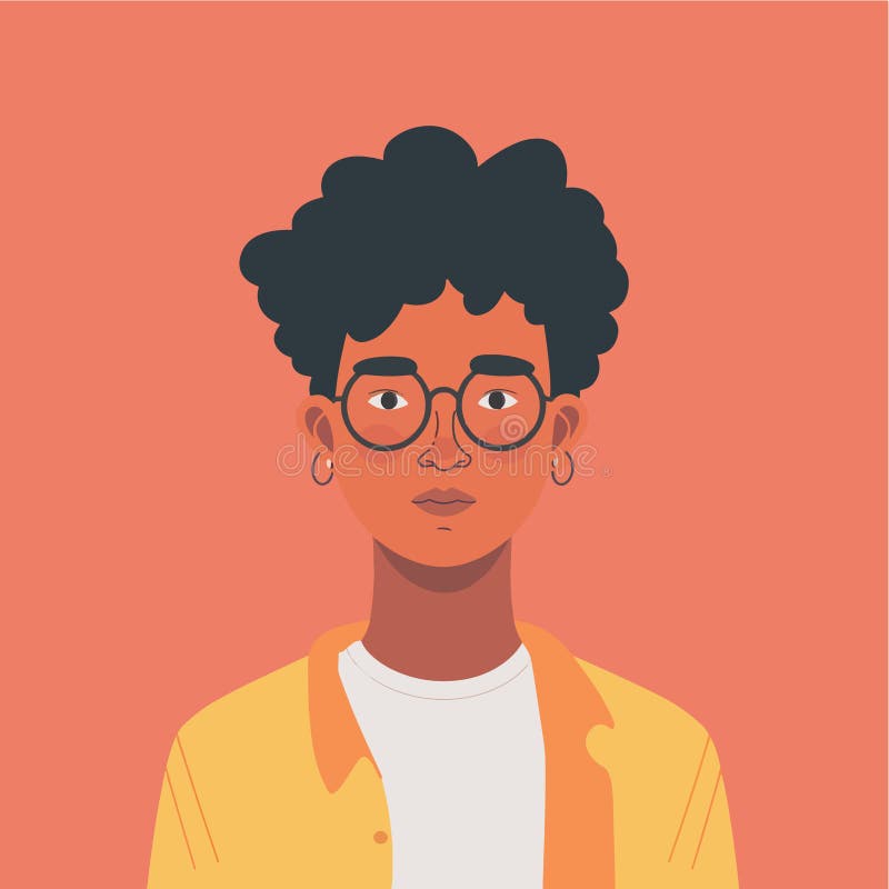 Flat Style Vector Female Portrait Illustration Stock Vector ...