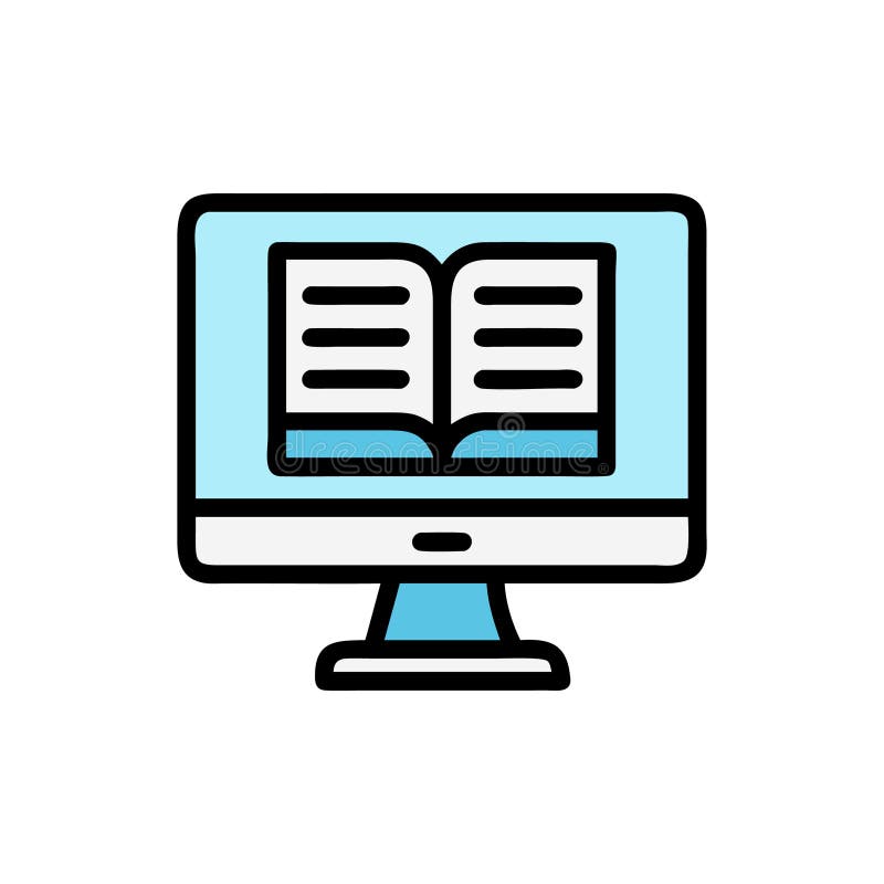 Online Education Concept with Book on Computer Screen Stock Image ...