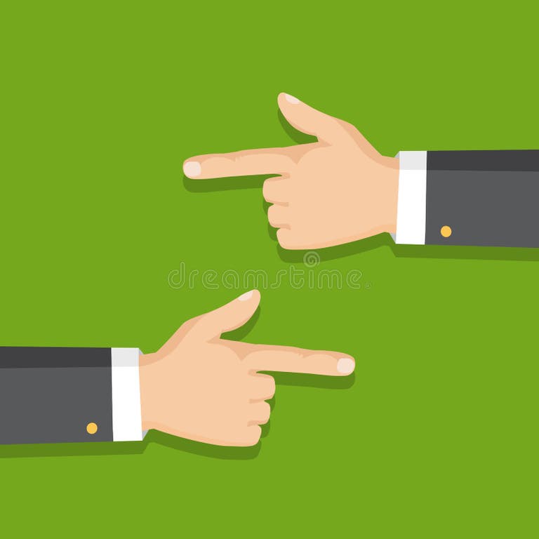 Flat Style. Vector Illustration. Hand with Pointing Finger Left Stock ...