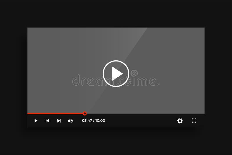 Flat Style Video Media Player Interface Template Design Stock Vector ...