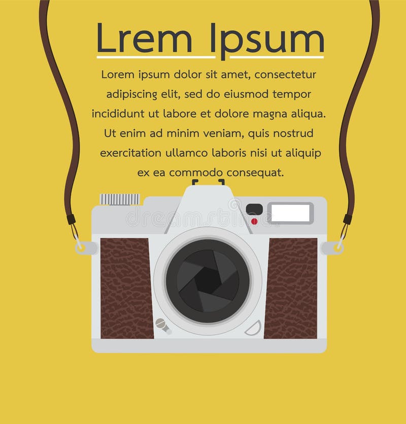Flat Style Vintage Camera Banner Stock Vector - Illustration of ...