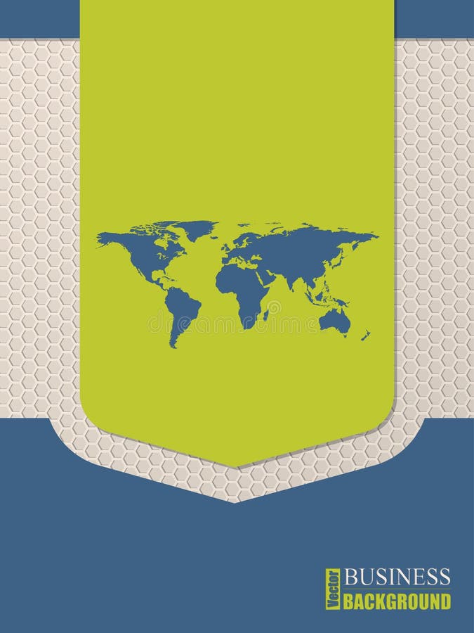 Flat Style World Map Brochure Design Stock Vector - Illustration of ...