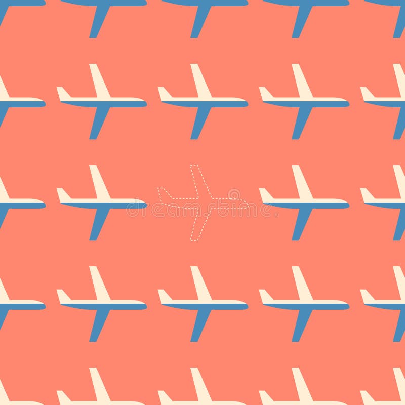 Flat Styled Seamless Pattern with Missing Plane Stock Vector ...