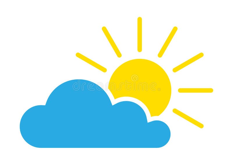Flat Sun and Cloud Weather Web Icon. Simple Vector Illustration. Stock ...