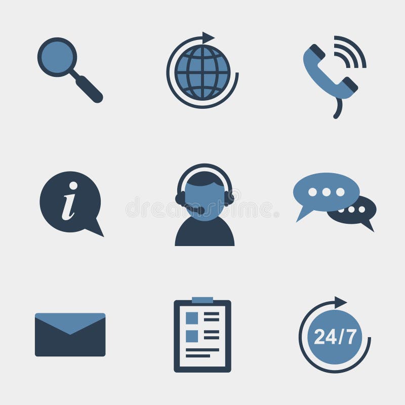 Flat support icons stock vector. Illustration of helpline - 55456559