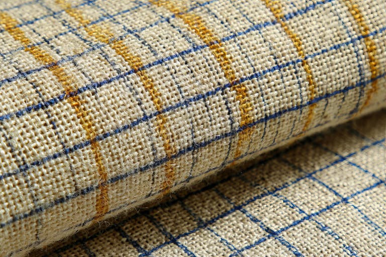 A Flat Surface Displays a Beautifully Crafted Fabric with a Subtle Grid ...